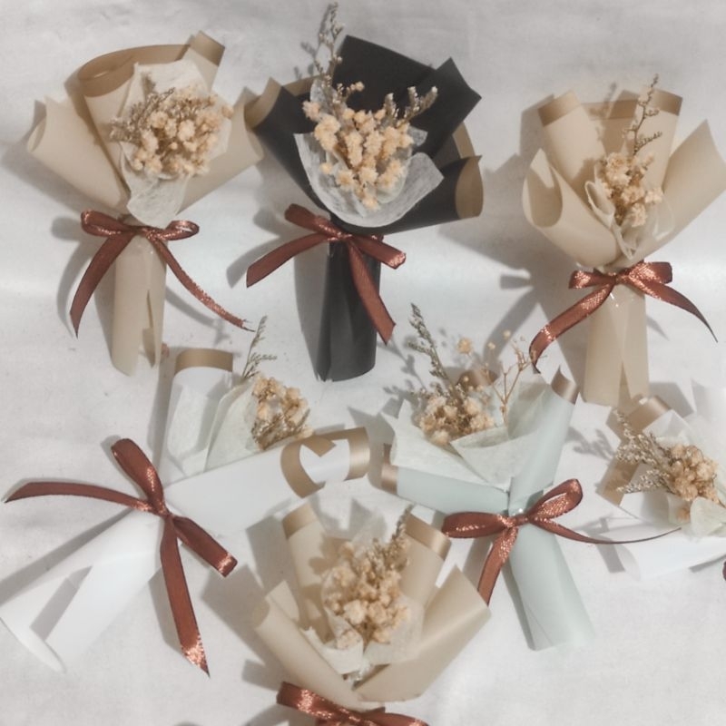 Jual 5 PCS buket mini bunga kering rustik bouquet hampers gift box ...