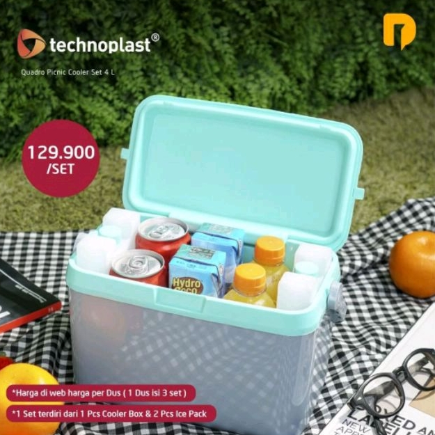 Jual TECHNOPLAST Quadro Picnic Box Minuman Dingin Termos Ice Tube ...