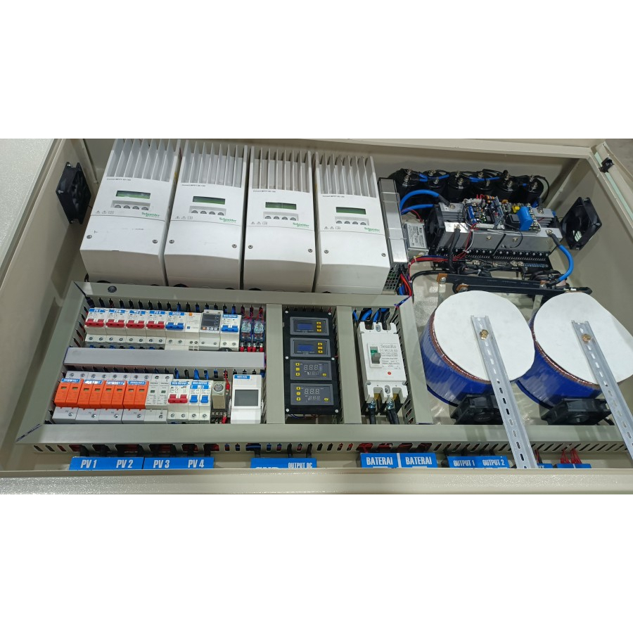 Jual box panel PLTS 10kva off grid mppt 240A otomatis genset sultanmode ...