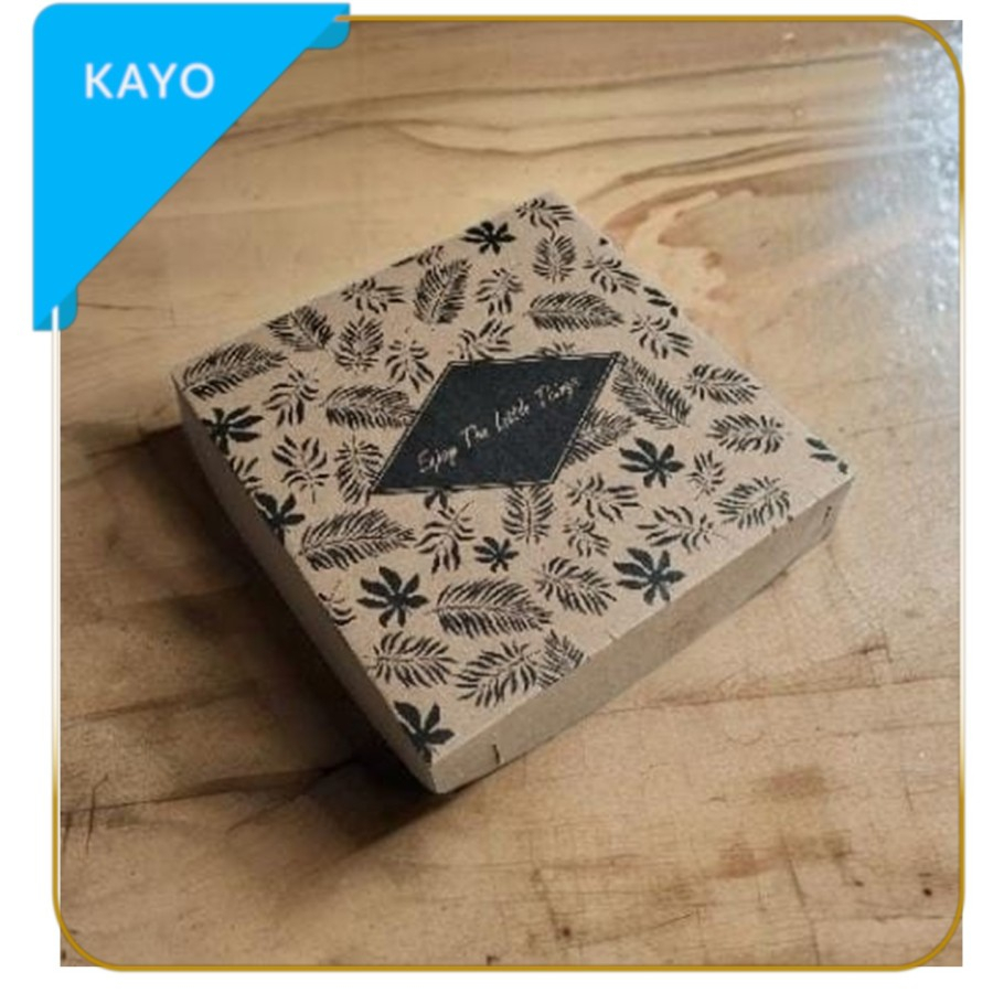 Jual kotak kardus coklat motif vintage box packaging hadiah cake ...