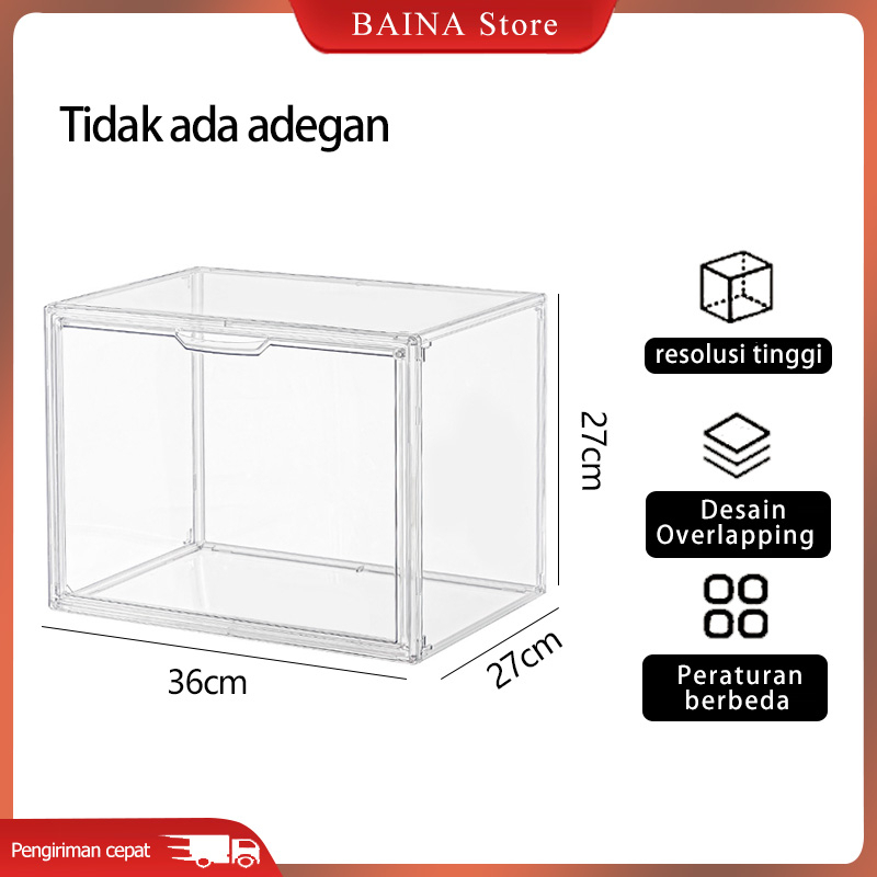 Jual 🇮🇩【BAINA】Box Tas Acrylic Transparent Storage Display Box / Kotak ...