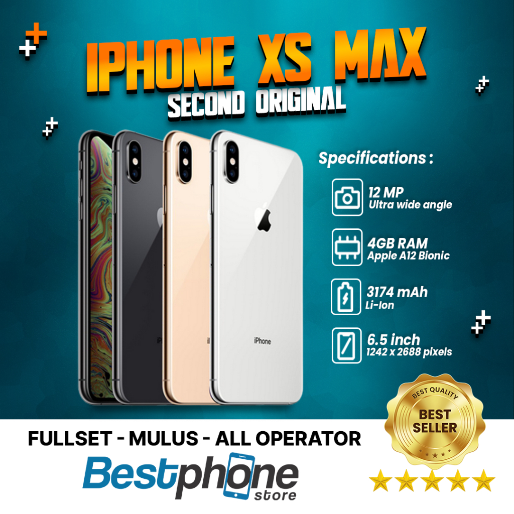 Jual iPhone Xs Max 64 Gb Second Original Inter Kondisi 100% Mulus Fullset | Shopee Indonesia