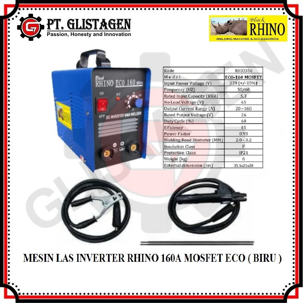 Jual RHINO 160A ECO MOSFET BIRU Mesin Las Travo Las Trafo Las Listrik ...