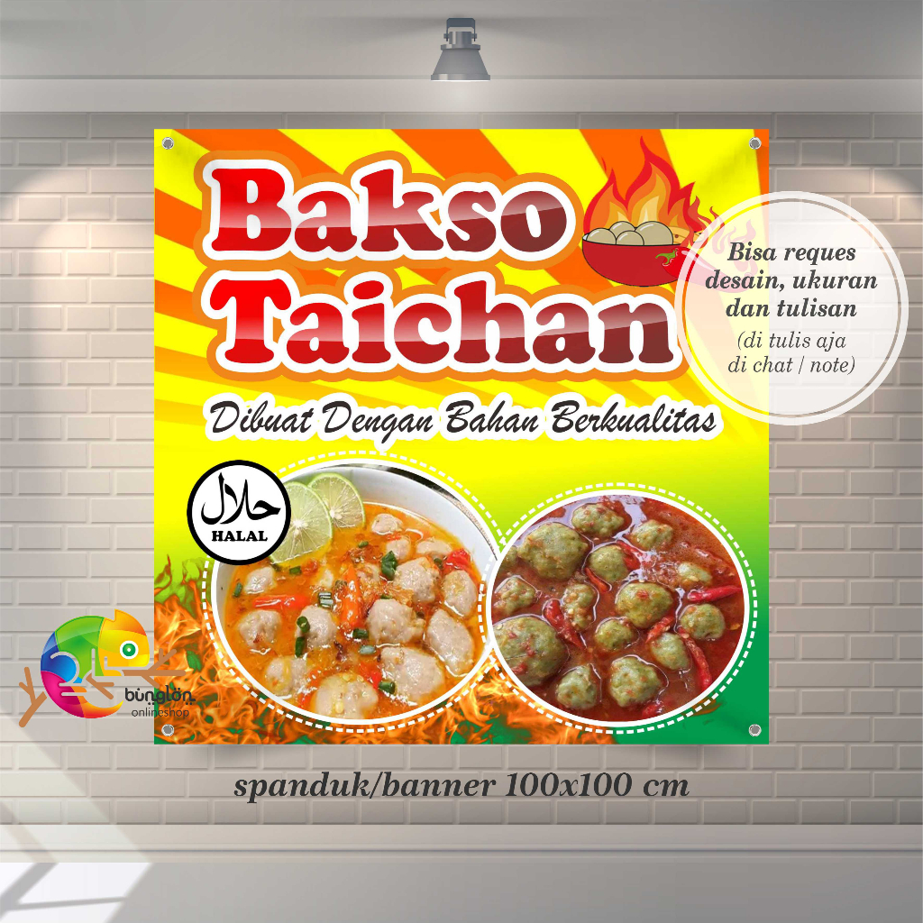 Jual Spanduk Bakso Taichan, Spanduk Bakso, Spanduk Pentol Kuah Dll ...