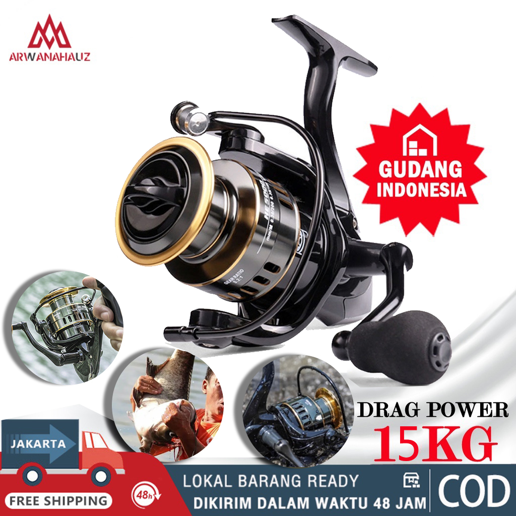 Jual Reel Pancing HE1000 - 7000 10 Kg/ Reel Pancing Murah Kuat Power ...