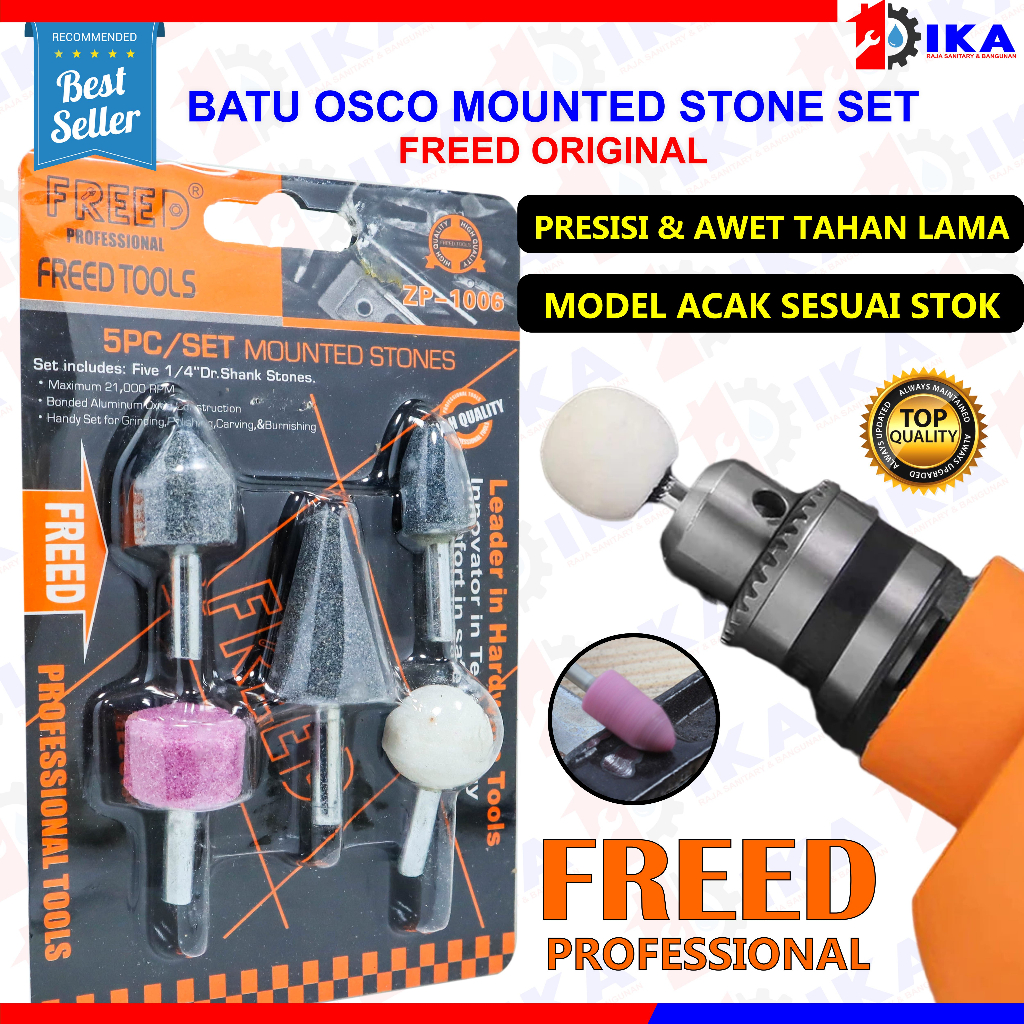 Jual BATU OSCO MATA GERINDA SET BOR / MOUNTED STONE ISI 5 BUAH FREED ...