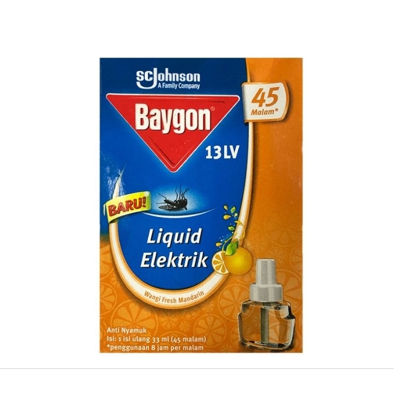 Jual Baygon Liquid Electric fresh mandarin Refill 33 ml | Shopee Indonesia