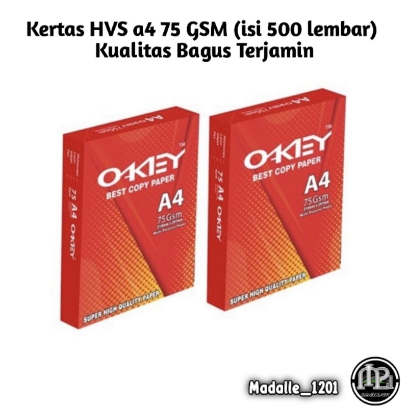 Jual kertas hvs kertas hvs a4 kertas hvs a4 1 rim 75 gsm kertas foto ...