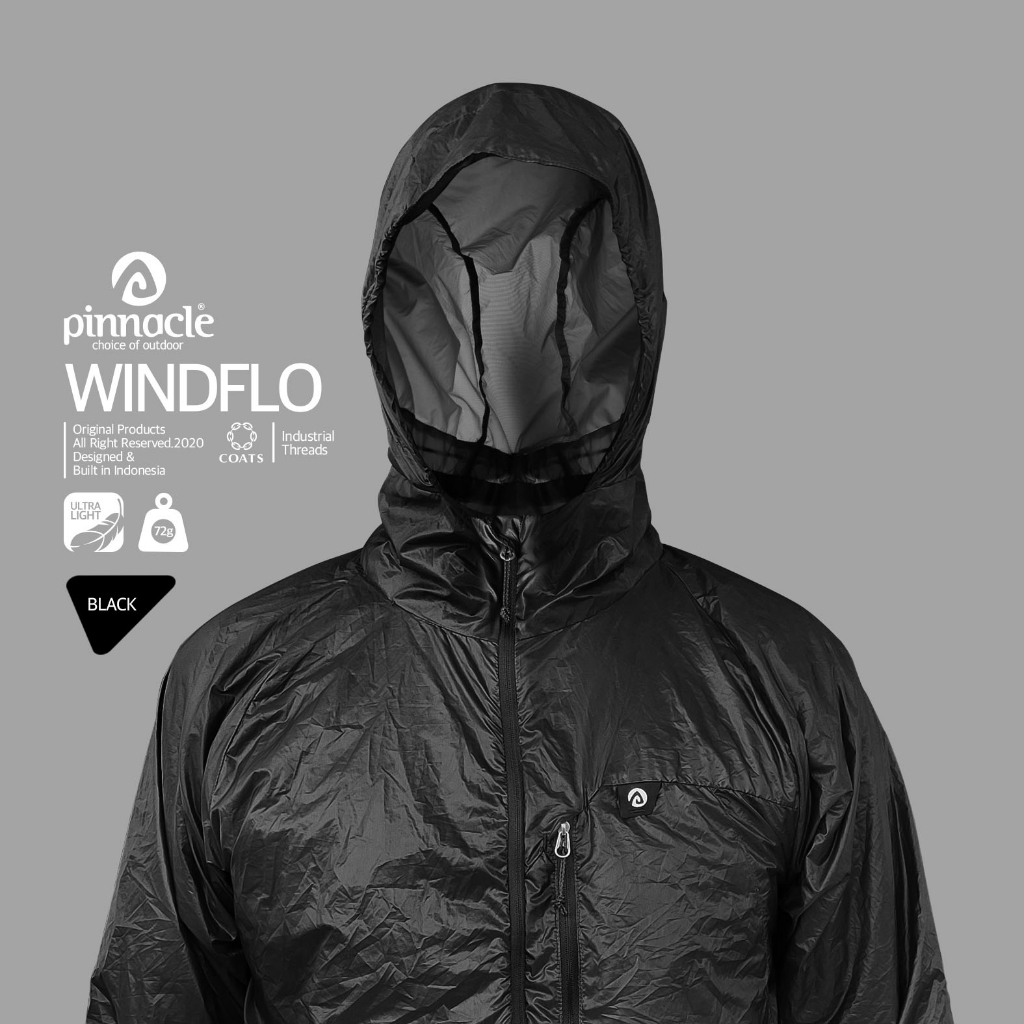 Jual Pinnacle Pro Official Windflo Jacket - Black | Shopee Indonesia