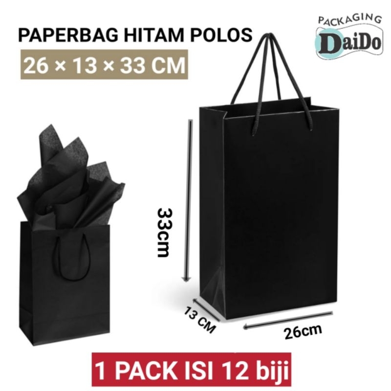 Jual ISI 12 BIJI paper bag murah 26x13x33 pb5 | kantong | tas kertas ...