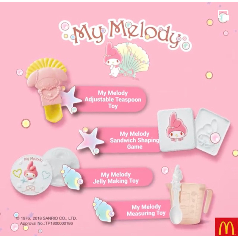 Jual (NEW SEGEL) HAPPY MEAL MY MELODY TOY MCD MCDONALDS BARU SEGEL ...