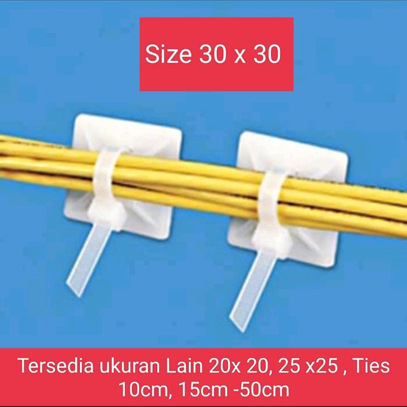 Jual Klem kabel 30mm tempel double tape / klip kabel dobel tip 30mm 3cm ...