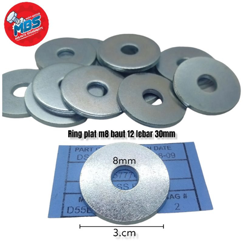 Jual RING LEBAR PLAT PELAT M8 BAUT 12 LEBAR 3CM M8 × 30mm RING KENALPOT ...