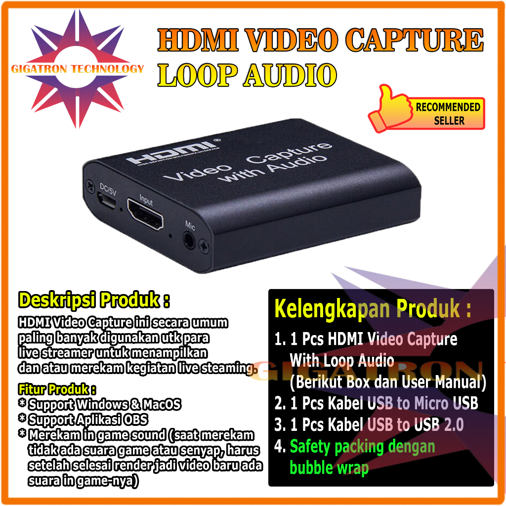 Jual Video Capture Grabber HDMI With Loop Audio Versi 3.0 Card Game ...