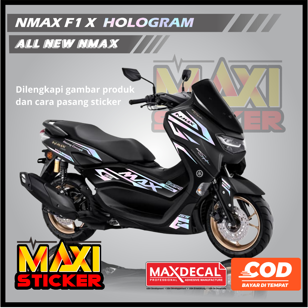 Jual Stiker Nmax Hologrma Cutting Sticker Striping New Nmax 2020 2021 ...
