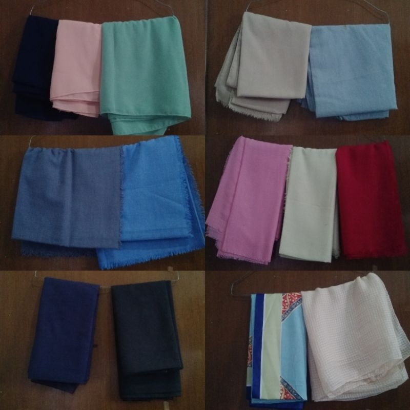 Jual Preloved Hijab Pashmina Square Rawis Neci Polycotton Satin Katun ...