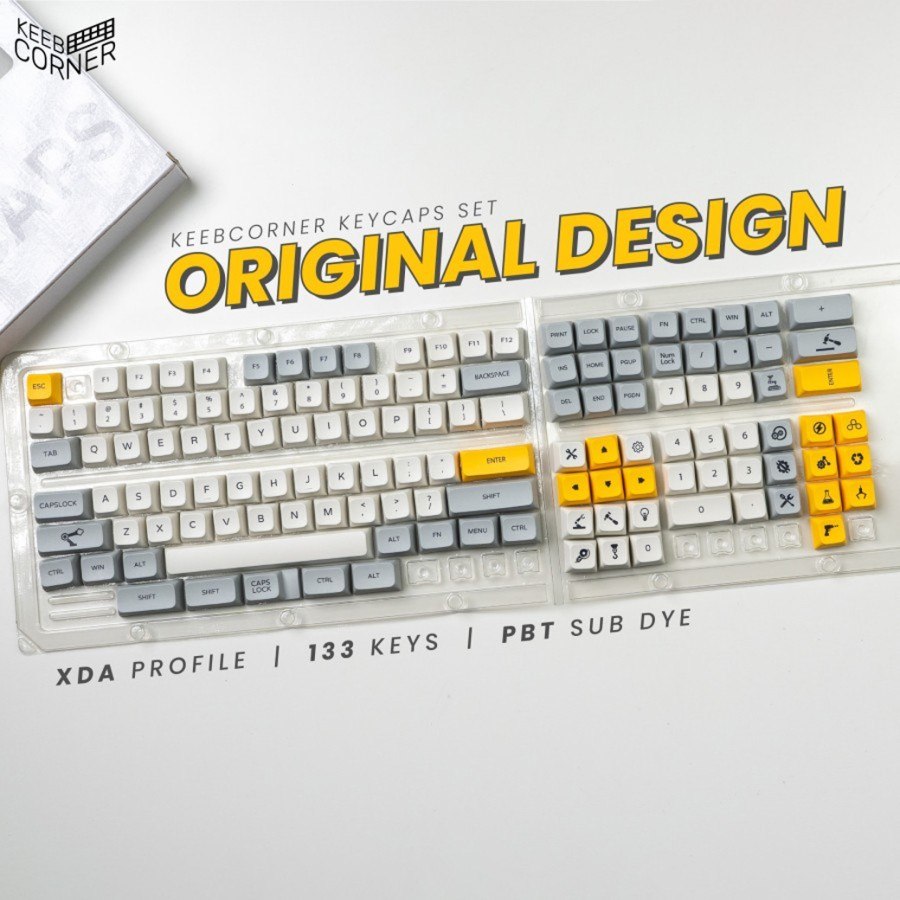 Jual Keycaps Original Design PBT Dye-subs 133 Set XDA Profile | Shopee ...