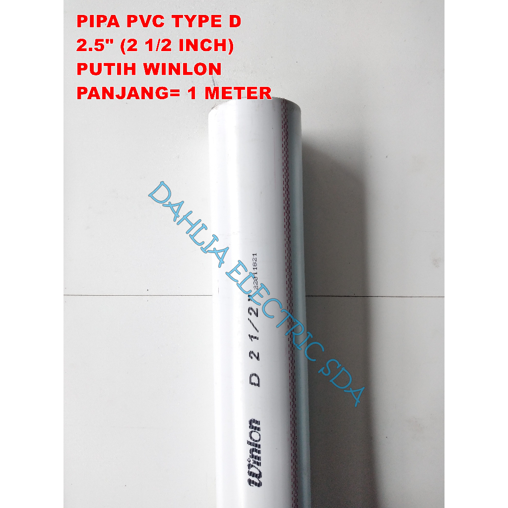 Jual PIPA PVC 2 1/2 INCH PANJANG 1 METER PUTIH WINLON | Shopee Indonesia