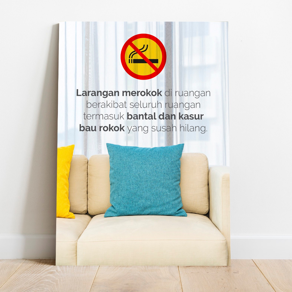Jual Poster Larangan Merokok di Ruangan Bantal Kasur Bau Tidak Hilang ...