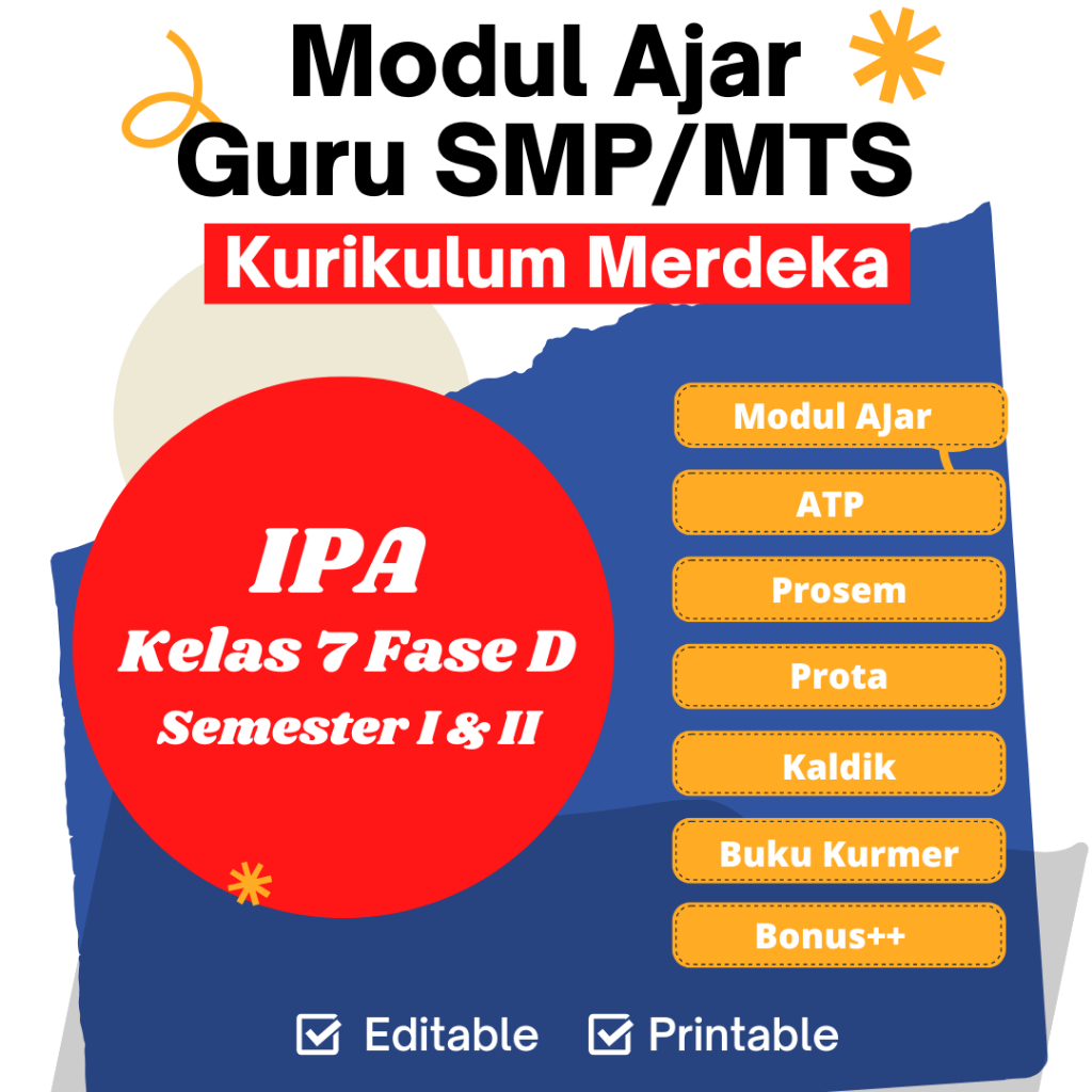 Jual Modul Ajar (MA) IPA 7 SMP Kurikulum Merdeka Update Terbaru 2022 ...