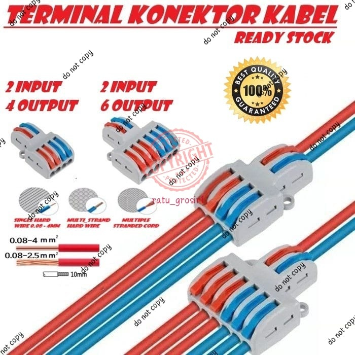 Jual Terminal Konektor Kabel Wago Cabang Input 2 Kabel Output 4 ...