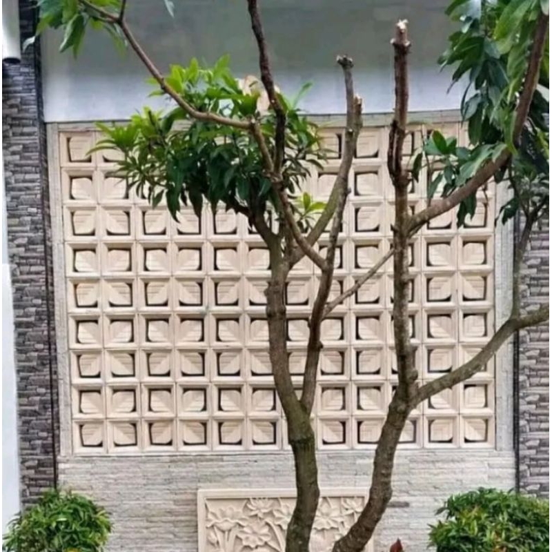 Jual Roster Beton Minimalis Motif Daun putih | Shopee Indonesia