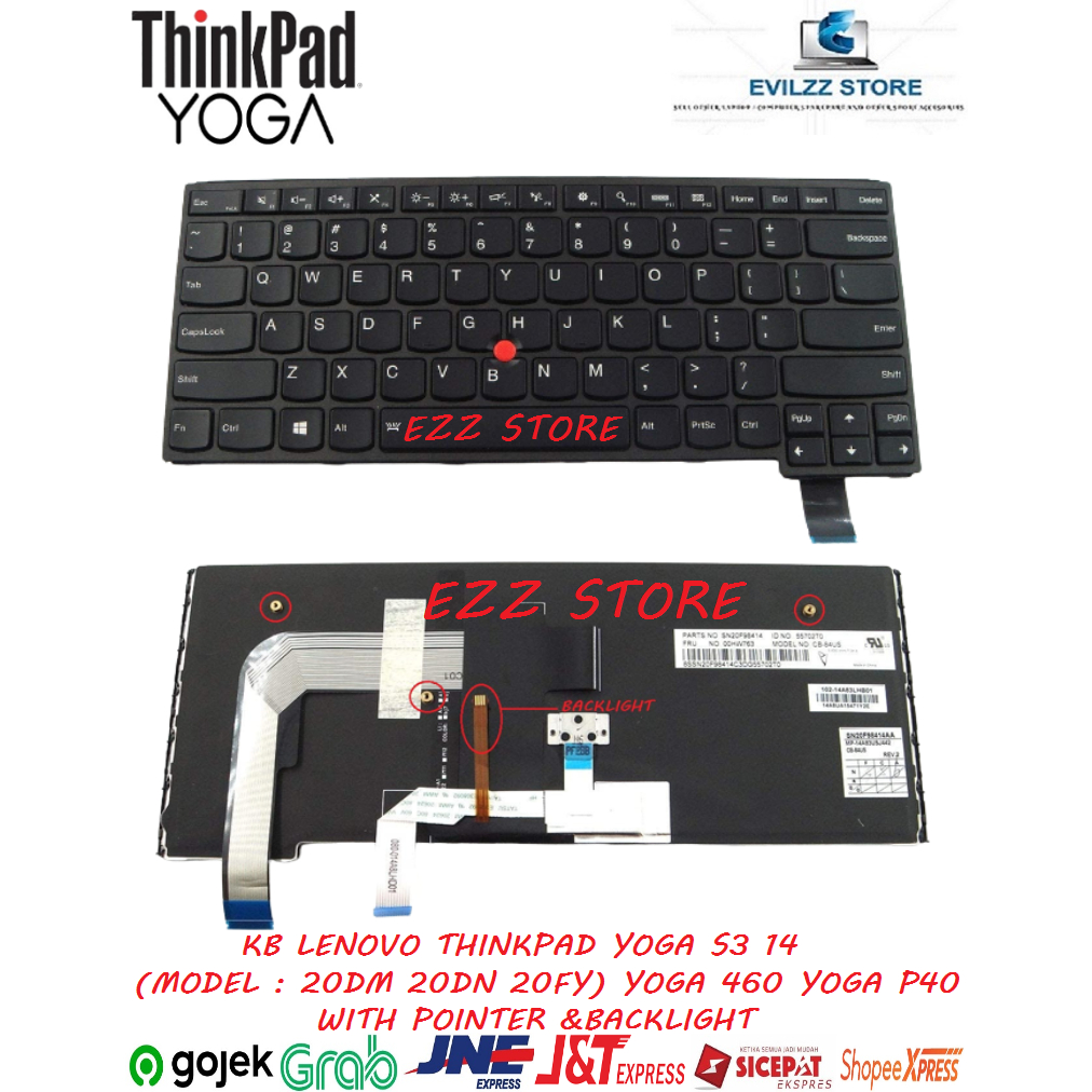 Jual KEYBOARD LENOVO THINKPAD YOGA S3 14 YOGA 460 P40 S3 YOGA 14 MT ...