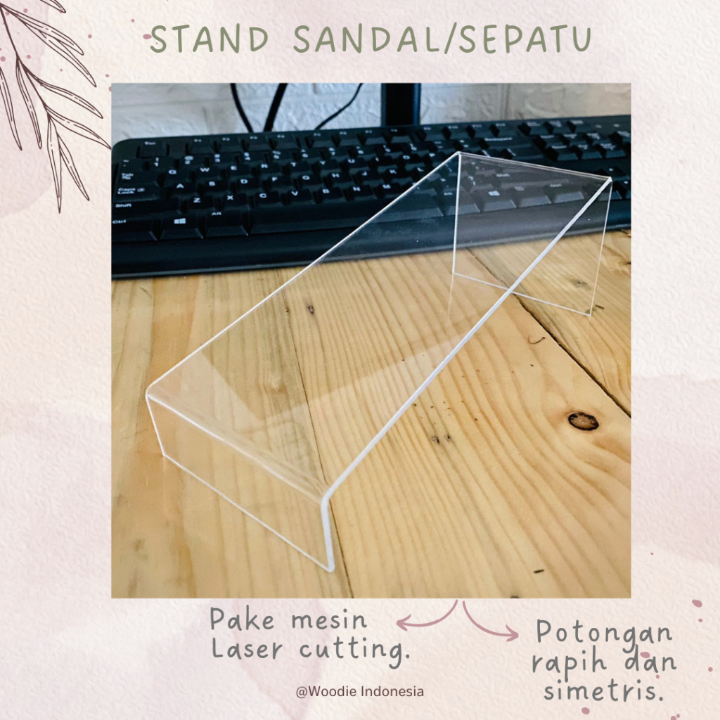Jual Dudukan Stand Sepatu/Sandal Display Akrilik Sepatu Model N Bahan ...