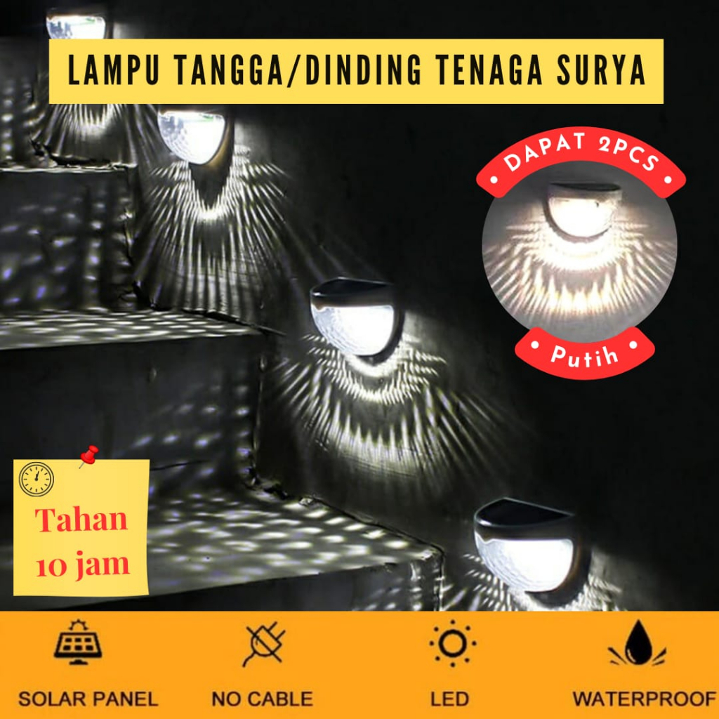 Jual LAMPU HIAS PAGAR DINDING SOLAR LIGHT 6 LED LAMPU TANGGA TIPE 3 ...