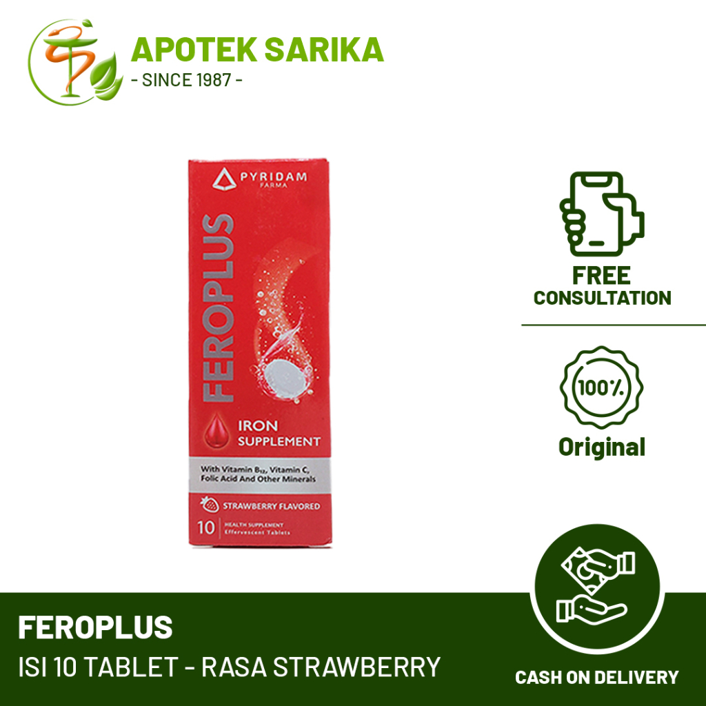 Jual Feroplus Effervescent Isi 10 - Rasa Strawberry (Suplemen ...