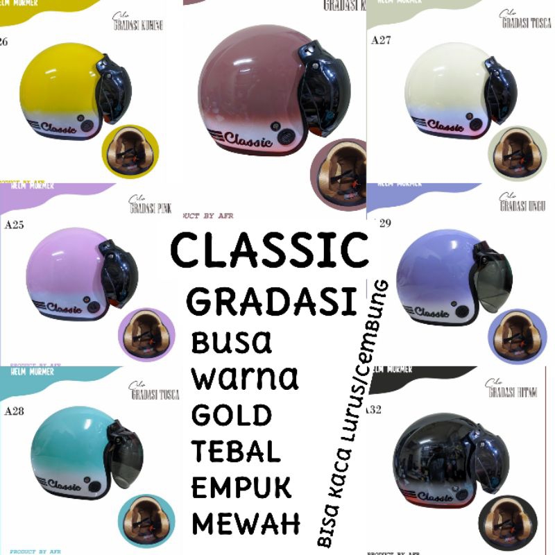 Jual HELM BOGO CLASSIC WARNA GRADASI TERBARU | Shopee Indonesia