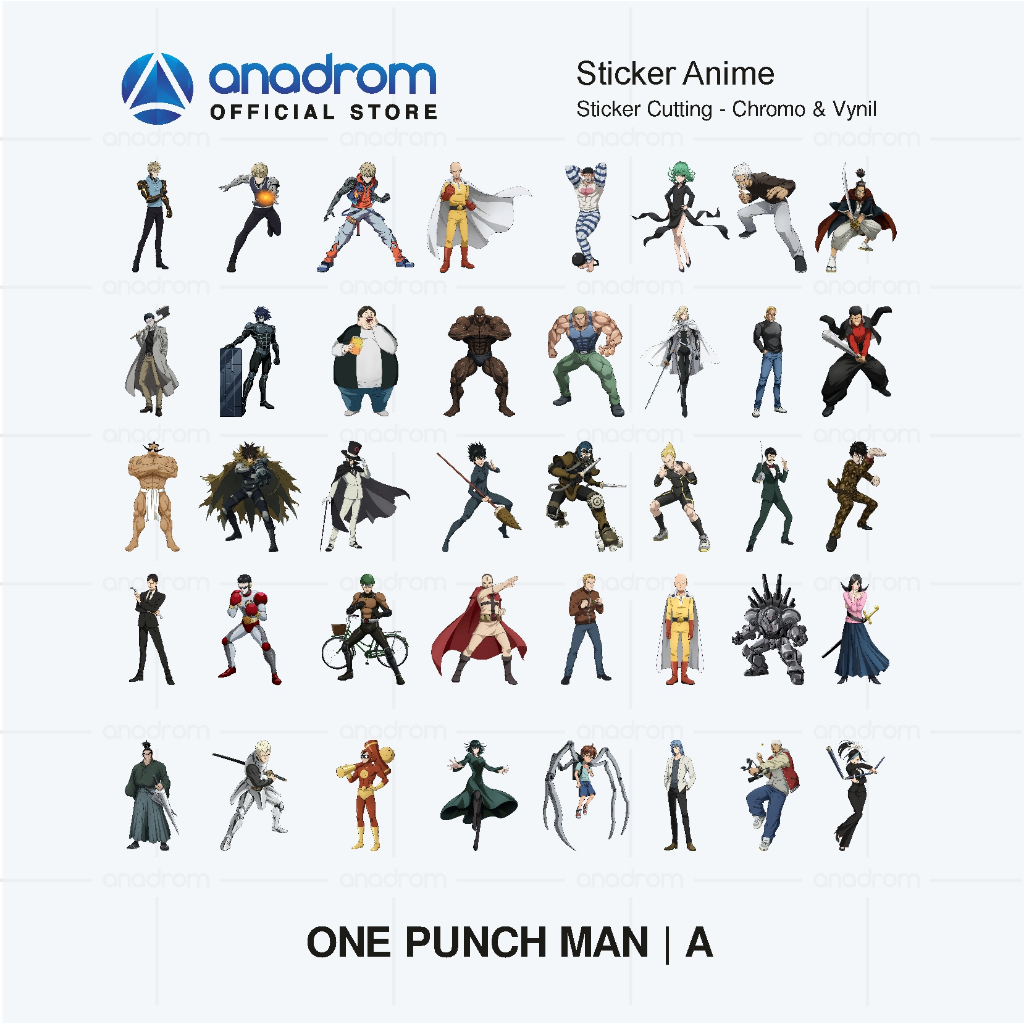 Jual Sticker Anime One Punch Man | Sticker Chibi One Punch Man ...