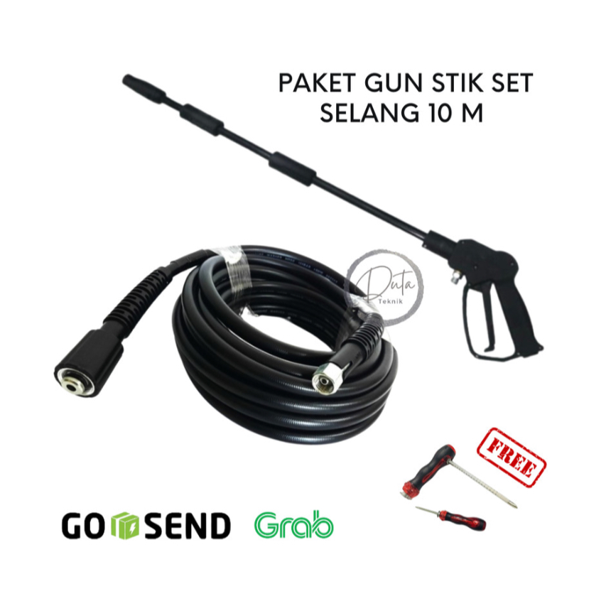 Jual Paket Gun Stik SET Plus Selang Jet Cleaner 10 Meter Murah | Shopee ...