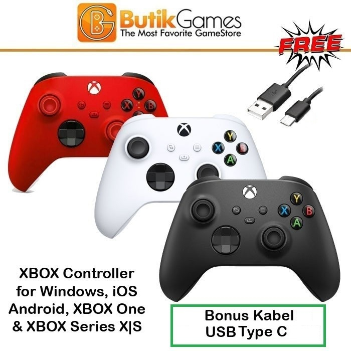 Jual Stick Stik Xbox Series Wireless Controller + Kabel USB | Shopee ...