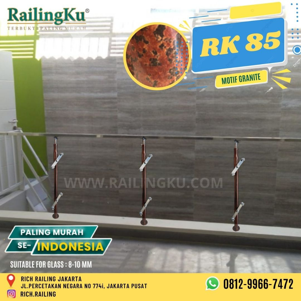 Jual Tiang Railing Tangga Motif Marmer Merah RK 85 | Shopee Indonesia