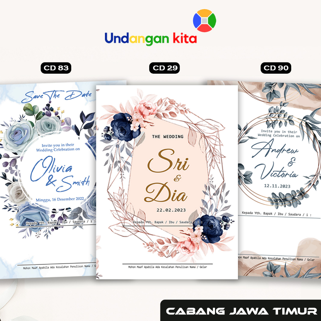 Jual Undangan Pernikahan Jasmine Gliter Code Series Lipat 2 Tersedia ...