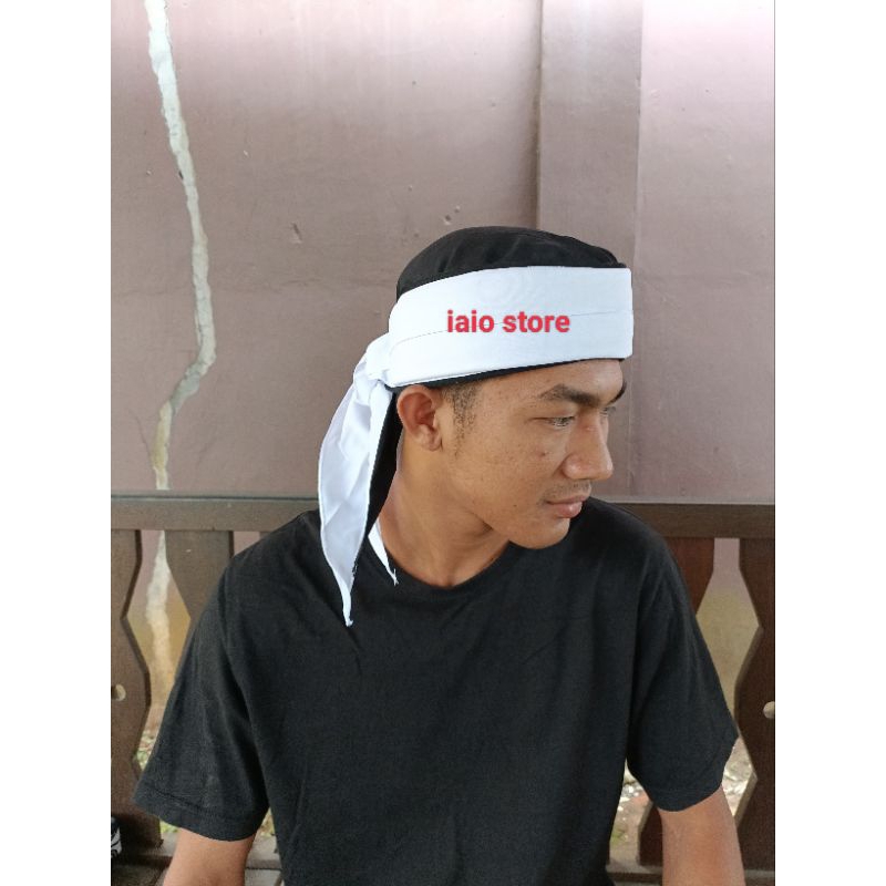 Jual peci imamah blangkon Iket warna putih hitam | Shopee Indonesia