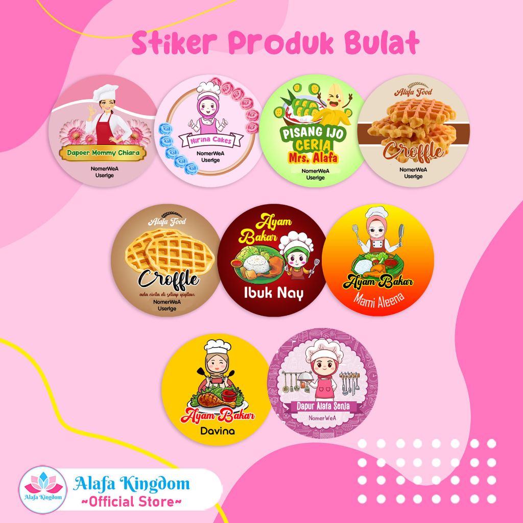 Jual [alafakingdom] 106-114 Stiker Label Bulat Kemasan | Stiker Produk ...
