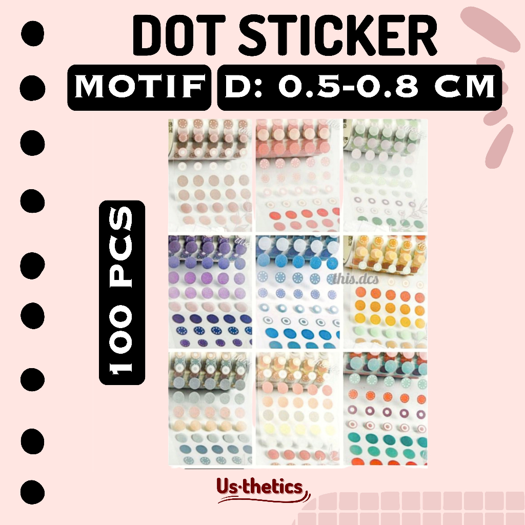 Jual MINI 100 dots Washi tape dot sticker motif | stiker bulat kecil ...