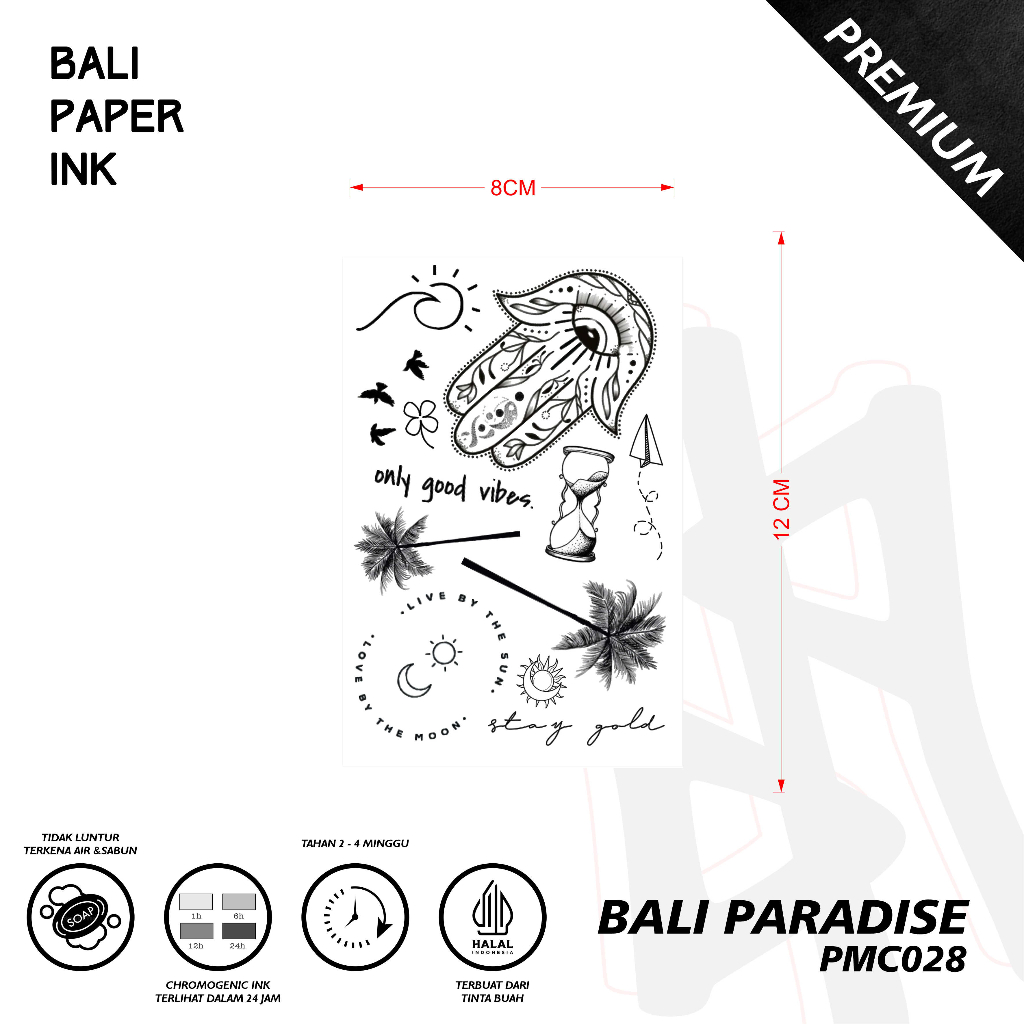 Jual Bali Paper Ink PMC028 Bali Paradise Set Fruit Ink Tatto Temporary ...