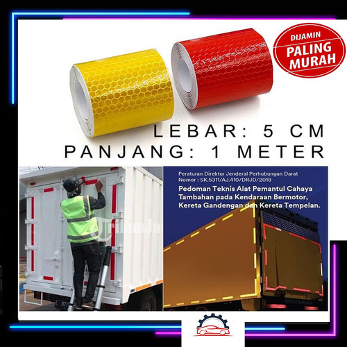 Jual Stiker Reflektor KIR Tempel Mobil Box Dishub Pemantul Cahaya Saat ...