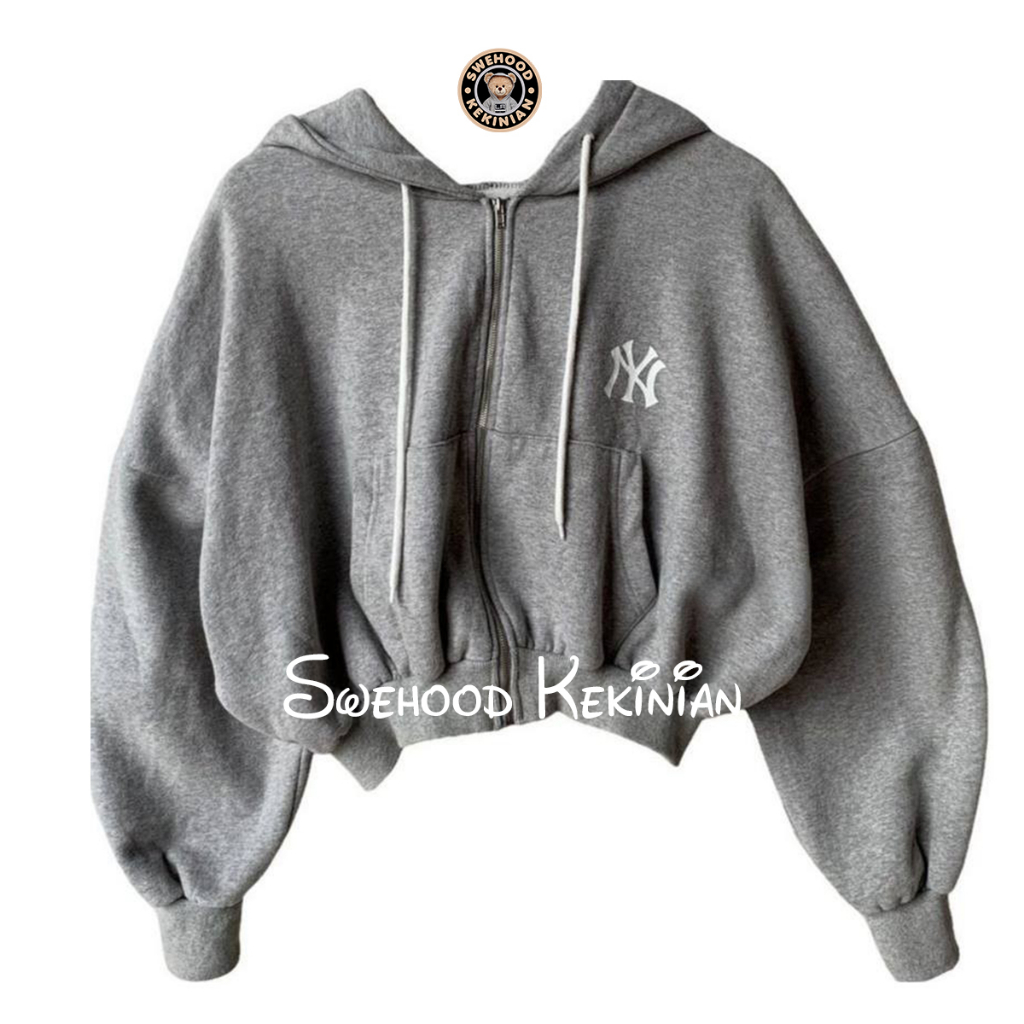 Jual SWD NY CROP BACK PRINT PREMIUM Jacket Sweater Hoodie Zipper Ala ...