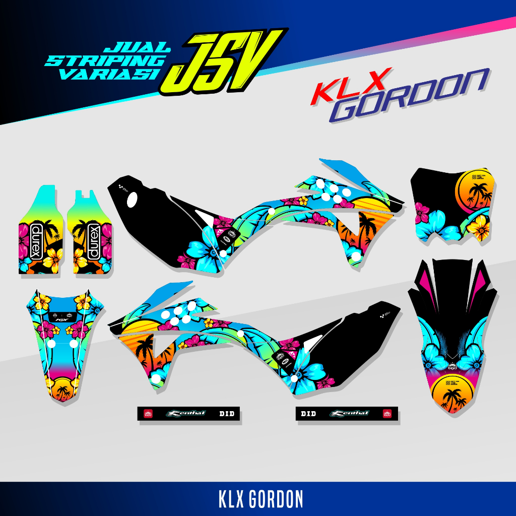 Jual Stiker Full Body KLX GORDON BISA CUSTOM Decal Kawasaki Trail ...