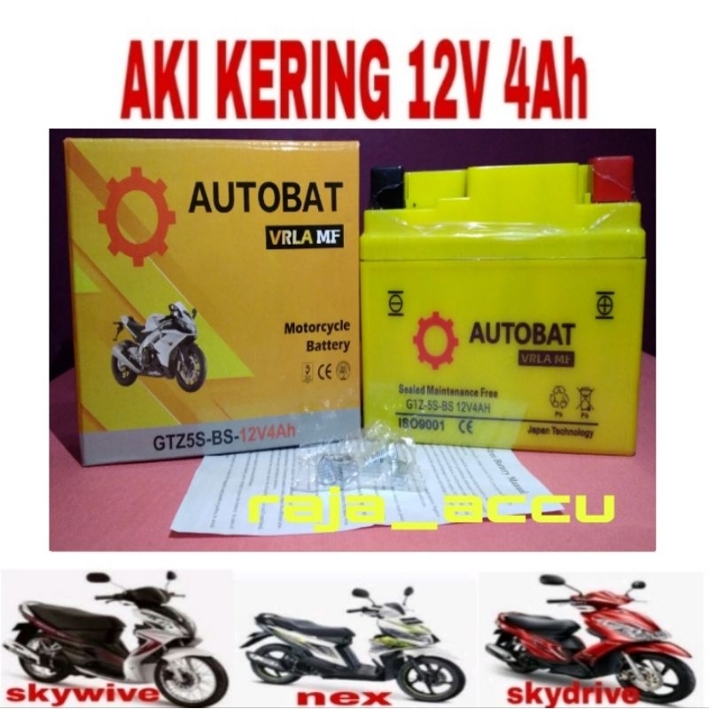 Jual Aki motor skywave skydrive nex addres spin autobat GTZ5S 12 volt ...