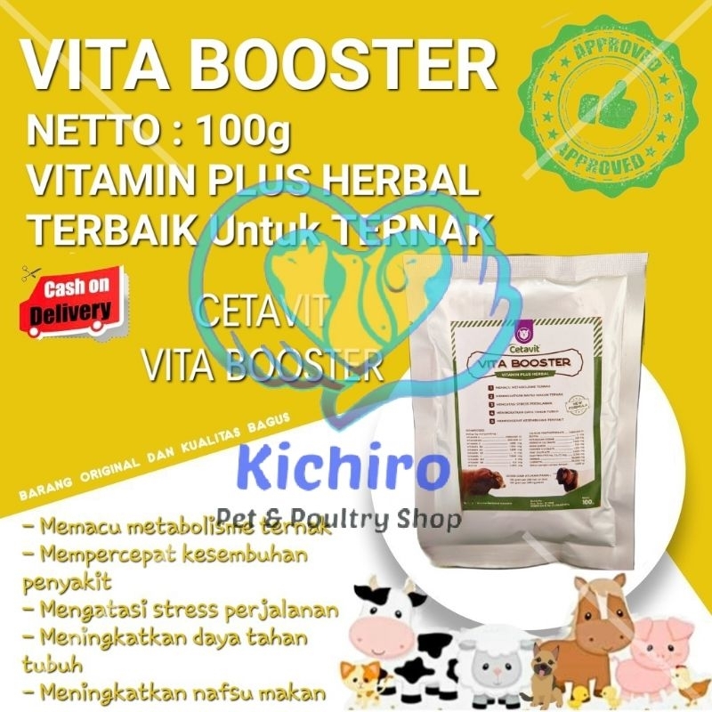 Jual Vita Booster isi 100 gram Vetways Vitabooster Vitamin Plus Herbal ...