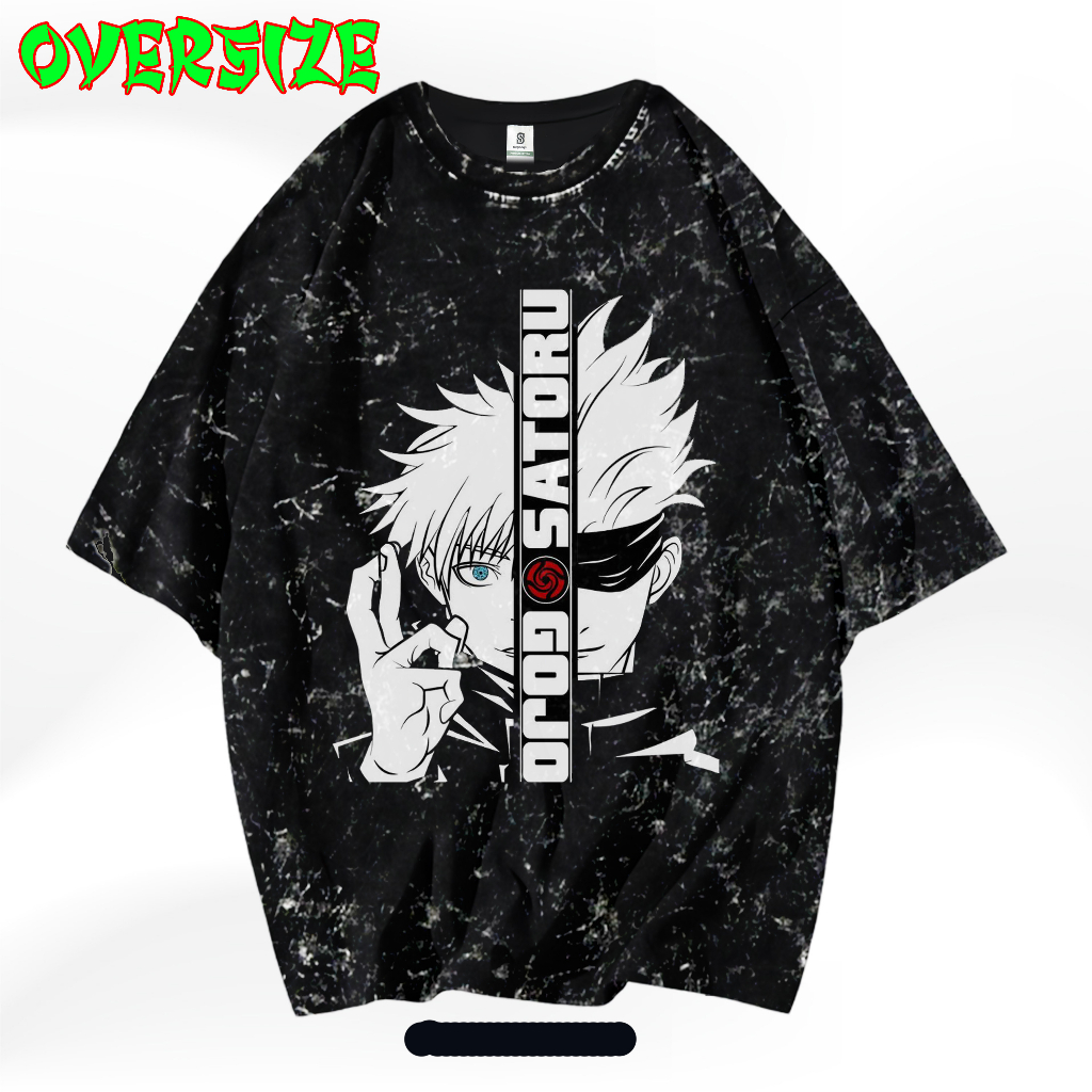 Jual WIBU PROJECT KAOS ANIME GOJO SATORU JUJUTSU OVERSIZE WASHED STONES ...