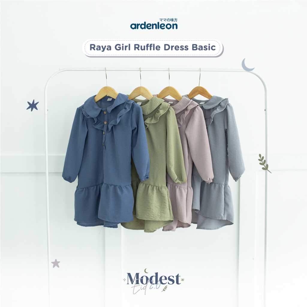 Jual Ardenleon Raya Girl Ruffle Dress Basic | Dress Anak Perempuan ...