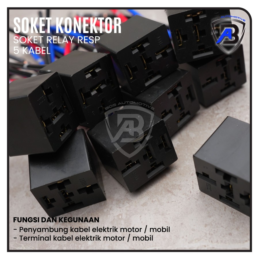 Jual Soket Relay RE5P Kaki 5 Pin + Kabel Bintik / Rumah Relay Socket Relay | Shopee Indonesia