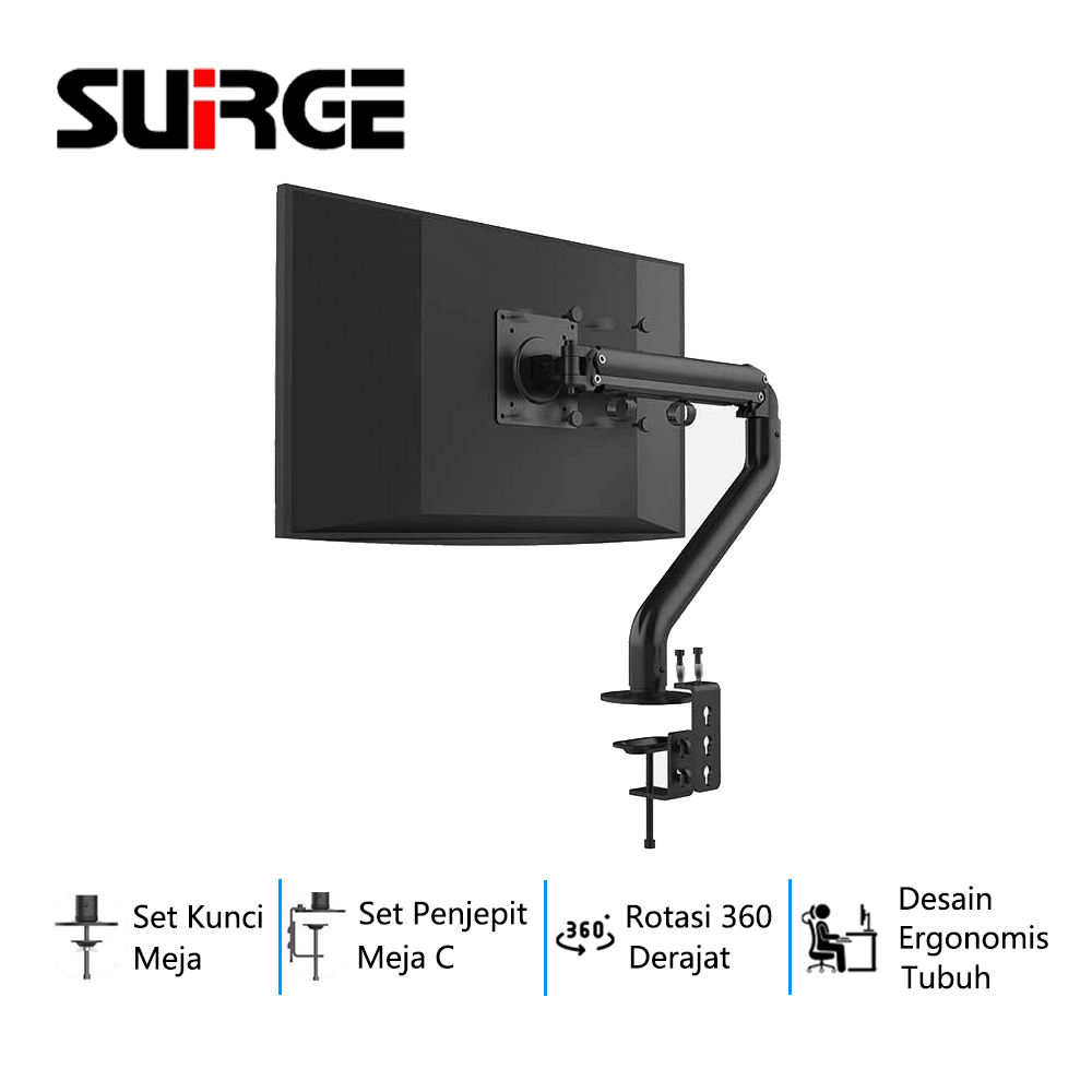Jual SUIRGE Bracket Monitor Gas Spring Desktop Holder 17''-32'' TV Free ...
