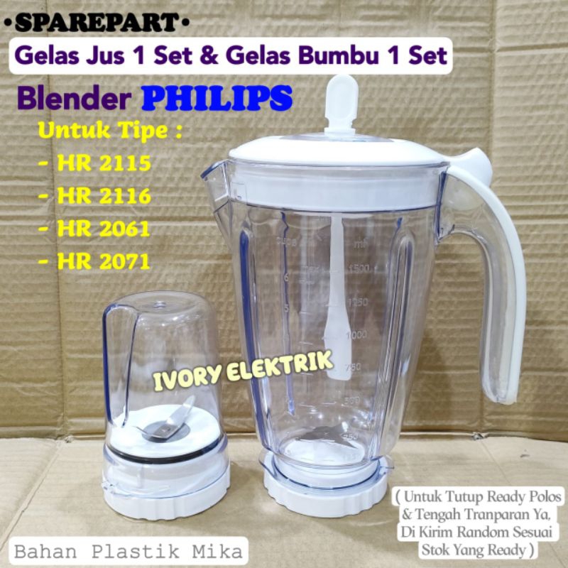 Jual GELAS JUS SET + GELAS BUMBU SET BLENDER PHILIPS SPAREPART TIPE HR ...